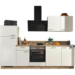 KOCHSTATION K&uuml;che &raquo;KS-Scafa, mit Soft-Close, mit h&ouml;henverstennbaren F&uuml;&szlig;en&laquo; vormontiert, wahlweise mit E-Ger&auml;ten, Breite 280 cm wei&szlig; B/H/T: 280cm x 