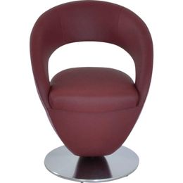 K+w Komfort & Wohnen K+W Komfort & Wohnen Esszimmerstuhl &raquo;Wave, Drehstuhl&laquo; () Design-Drehstuhl, Drehteller in Metall edelstahloptik, Farbkombination rot B/H/T: 62cm x 86cm