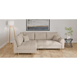 Home Affaire Ecksofa &raquo;CHARRE L-Form mit Ottomane, Ma&szlig;e B/T/H: 231/161/81 cm&laquo; feine Steppung, lose R&uuml;cken- und Zierkissen, auch in Cord und Boucl&eacute; 