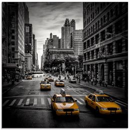 Artland Glasbild &raquo;New York City Verkehr 5th Avenue&laquo; Amerika 1 Stk. tlg. in verschiedenen Gr&ouml;&szlig;en schwarz B/H/T: 40cm x 40cm, Glasbild Amerika quadratisch, 1 