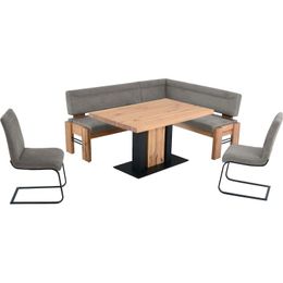 K+w Komfort & Wohnen K+W Komfort & Wohnen Eckbankgruppe &raquo;Floyd&laquo; Set, 5 Stk. tlg. Stauraum-Eckbank, wahlweise rechts oder links langer Schenkel 203cm grau B/H/T: 203cm x 