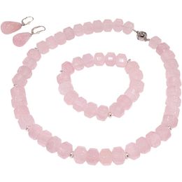 Firetti Damen Schmuckset &raquo;Multipack Schmuck Geschenk Messing Ohrringe Armband Kette Edelsteine&laquo; (Set, 4 Stk. tlg.) Made in Germany - mit H&auml;matit, 