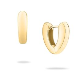 Echtzeit Damen Paar Creolen &raquo;Schmuck Geschenk Edelstahl Ohrringe The Modern Basic&laquo; gold Edelstahl