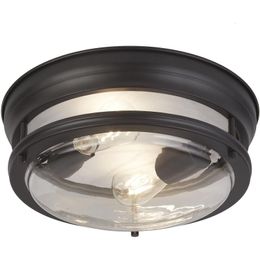 Searchlight Deckenleuchte &raquo;Glasgow 2Lt Deckenleuchte - Metall & Klarglas&laquo; E27 1 Stk. H: 14,5cm, 1 Stk.