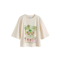 next T-Shirt Damen Gr&ouml;&szlig;e XS ecru / apfel / rosa