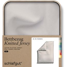 Schlafgut Bettbezug &raquo;Premium Bettbezug Knitted Jersey (1 St)&laquo; Ton-in-Ton Rei&szlig;verschluss, Bio-Baumwolle mit Elasthan, Uni, OEKO Tex beige Jersey, Obermaterial: 