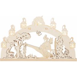 SAICO Original LED Schwibbogen &raquo;3D-Lichterbogen, Reiterin&laquo; Premium LED-Beleuchtung, warmwei&szlig;, BxHxT: 52x30x4,5 cm beige Holz teilmassiv B/H/T: 52cm x 