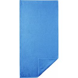 Egeria Badet&uuml;cher &raquo;Madison&laquo; Uni-Programm mit Streifenbord&uuml;re, reine Baumwolle blau Walkfrottee, Obermaterial: 100% Baumwolle B/L: 70cmx140cm, 1 Stk., 