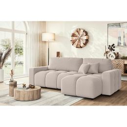 Home Affaire Ecksofa &raquo;FELICI, Schlafsofa 233cm, L-Form mit Recamiere beidseitig montierbar&laquo; Designsofa mit Bettfunktion und Bettkasten, Ma&szlig;e B/T/H: 