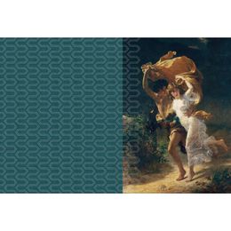 Livingwalls living walls Fototapete &raquo;Walls by Patel Cortina&laquo; glatt Fototapete Vintage cortina 4,00 m x 2,70 m 200 g Vlies Premium Tapete blau Vlies B/L: 4m x 2,7m
