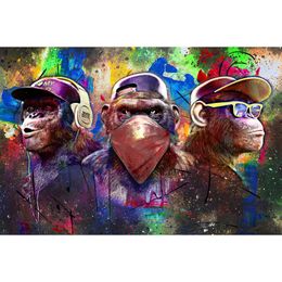 Leinwandbild &raquo;Affengeil Abstrakt by Juliano de Araujo auf Keilrahmen gespannt&laquo; 1 Stk. tlg. Kunstdruck Wandbild Bild in verschiedenen Formaten bunt 