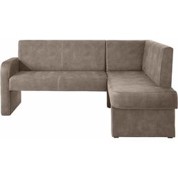 Home Affaire Eckbank &raquo;Umag&laquo; Sitz und R&uuml;cken gepolstert, verschiedene Qualit&auml;ten braun Holzwerkstoff, Massivholz, Polyester B/H/T: 190cm x 89cm x 140cm