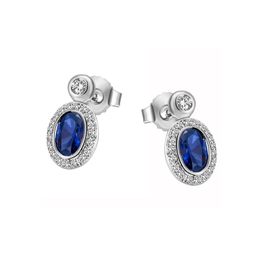 Firetti Damen Paar Ohrstecker &raquo;Schmuck Geschenk Silber 925 Ohrschmuck&laquo; mit Zirkonia (synth.) blau Silber 925 (Sterlingsilber)