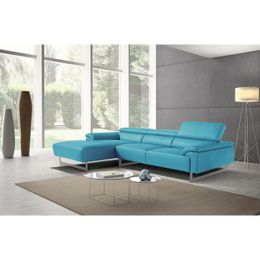 Egoitaliano Ecksofa &raquo;Malika, edel und bequem, Designsofa mit hochwertigen Bez&uuml;gen, L-Form&laquo; mit Recamiere, inkl. Kopfteilverstellung und chromfarbenen Metallf&uuml;&szlig;en 