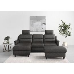 Sit & More sit&more Ecksofa &raquo;Far&ouml; L-Form&laquo; inklusive Federkern, wahlweise mit Schlaffunktion und Bettkasten grau B/H/T: 234cm x 90cm x 168cm, Microfaser, 