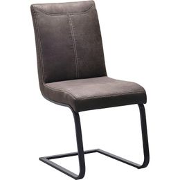 K+w Komfort & Wohnen K+W Komfort & Wohnen Freischwinger &raquo;Floyd&laquo; () Kontrastnaht, Freischwingergestell aus Vierkantrohr Roheisen schwarz braun 760: Microfaser, 100% 