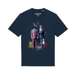 Watapparel Shirt ' Fancy Birds ' male size XXXL Dark blue / Mixed colors