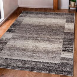OTTO home Teppich &raquo;Beldre&laquo; rechteckig 9 mm H&ouml;he mit besonders weichem Flor, Kurzflor, modernes Design, mit Bord&uuml;re braun Kunstfaser B : 80cm 1 Stk., 