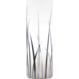 Eglo Tischleuchte &raquo;RIVATO Tischlampe, Nachttischlampe, Glas mit Dekor, wei&szlig;, chrom, E27&laquo; E27 Gr&auml;ser-Dekor, elegant, modern, Wohnzimmer, Schlafzimmer, 