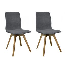 OTTO home Esszimmerstuhl &raquo;Rania&laquo; (Set) 2 Stk.Massivholzgestell, mit Keder schwarz Holzwerkstoff, Massivholz B/H/T: 91cm x 55cm, 2 Stk., Microfaser, 