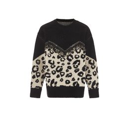 IMANE Pullover Damen Gr&ouml;&szlig;e M beige / schwarz