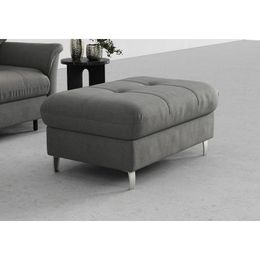 Sit & More sit&more Hocker &raquo;Marano&laquo; mit Stauraum grau 98% Polyester, 2% Polyamid B/H/T: 102cm x 43cm x 67cm, Soft clean,mit Stauraum,Fu&szlig;farbe: Nickel satiniert