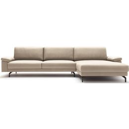 Creation BY ROLF BENZ Ecksofa &raquo;CR.450 elegantes Designsofa mit hohem Sitzkomfort&laquo; beige B/H/T: 294cm x 95cm x 178cm, Leder OSKAR, Recamiere rechts