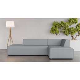 OTTO home Ecksofa &raquo;Ecksofa Cavan mit Ottomane links oder rechts bestellbar&laquo; L-Form mit Wellenunterfederung, Ma&szlig;e B/T/H: 270/180/72 cm grau 100% 