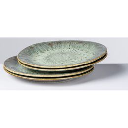 gipfelst&uuml;ck Speiseteller &raquo;Teller Set, Flussufer&laquo; Reaktivglasur, au&szlig;ergew&ouml;hnlicher, visueller Farbverlauf, &Oslash; 26,5 cm blau Steinzeug 26,5cm