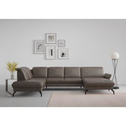 Sit & More sit&more Wohnlandschaft &raquo;Fashion U-Form&laquo; wahlweise mit Kopfteilverstellung, Vorziehsitz, motorisch, Metallf&uuml;&szlig;e braun B/H/T: 338cm x 84cm x 207cm, 
