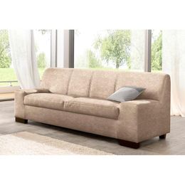 DOMO collection 3-Sitzer &raquo;Norma zeitlos, kubisch und elegant, komfortabel, flache Armlehnen&laquo; beige B/H/T: 212cm x 74cm x 85cm, Microfaser PRIMABELLE ,