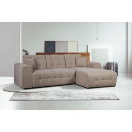Home Affaire Ecksofa &raquo;Nosia L-Form&laquo; incl. 2 Zierkissen, mit feiner Steppung grau 100% Polyester B/H/T: 234cm x 85cm x 163cm, Samtvelours, Recamiere 