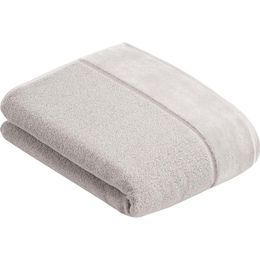 Vossen Badetuch &raquo;Pure&laquo; Baumwolle & VEGAN, mit eleganter Veloursbord&uuml;re grau Frottier, Obermaterial: 100% Baumwolle B/L: 67cmx140cm, 1 Stk., Frottier