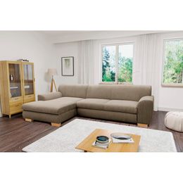 Home Affaire Ecksofa &raquo;Nika zeitlos und elegant, L-Form&laquo; wahlweise mit Bettfunktion, auch in Cord braun Primabelle-Microfaser (100% Polyester);Struktur