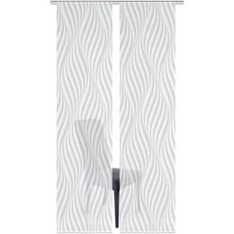 Vision S Schiebegardine &raquo;2ER SET WAVE&laquo; Paneelwagen 2 Stk. tlg. HxB: 260x60, Schiebevorhang 2er Set Digitaldruck grau Polyester 260cm, Paneelwagen, 60cm