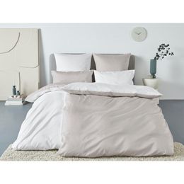 OTTO home Bettw&auml;sche &raquo;Mila2&laquo; 2 Stk. Mako-Satin aus 100% Baumwolle, Gr&ouml;&szlig;e ab 135x200 cm beige Mako-Satin, Obermaterial: 100% Baumwolle B/L: 135cm x 