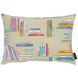 Apelt Dekokissen &raquo;Carta&laquo; gezeichnete Buchmotive Polyester B/L: 41cm x 61cm, 1 Stk.
