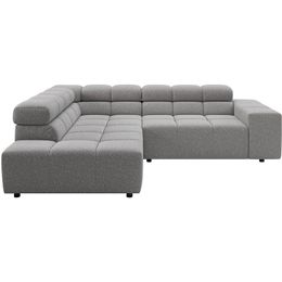Home Affaire Ecksofa &raquo;Ancona, Ecksofa, incl. Kopfteilverstellung, Breite 249 cm, L-Form&laquo; wahlweise elektrische Sitztiefenverstellung grau 100% 