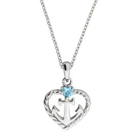 Firetti Damen Kette mit Anh&auml;nger &raquo;Schmuck Geschenk Silber 925 Halsschmuck Halskette Ankerkette Herz&laquo; mit Zirkonia (synth.) bunt Silber 925 (