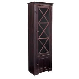 OTTO home Vitrine &raquo;Lisa&laquo; aus sch&ouml;nem massivem Kiefernholz, mit einer sch&ouml;nen Glast&uuml;rfront braun Massivholz B/H/T: 60cm x 180cm x 35cm, T&uuml;ren: 2 Stk.