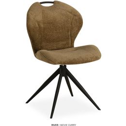 OMG Design Esszimmerstuhl &raquo;River&laquo; (Set) 1 Stk.Drehstuhl mit auto-return, mit Handgriff braun Polyester B/H/T: 55cm x 86,7cm x 60,5cm, 1 Stk., Stoff 