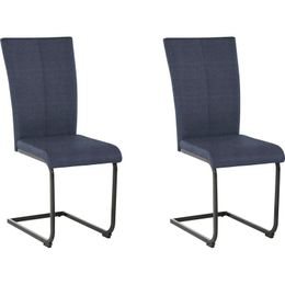 OTTO home Freischwinger &raquo;Oliver&laquo; () 2 Stk.Stuhl belastbar bis 120 Kg blau Holzwerkstoff, Metall, Polyester B/H/T: 43cm x 98cm x 55cm, 2 Stk., 