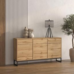 OTTO home Sideboard &raquo;Loft, Breite 157 cm, grifflose Kommode 3 T&uuml;ren/3 Schubk&auml;sten.&laquo; Schubladenschrank mit viel Stauraum, Einlegeb&ouml;den verstellbar 
