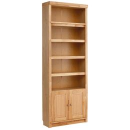 OTTO home B&uuml;cherregal &raquo;Soeren Eiche Regal B/T/H: 80/29/220 cm mit 2 T&uuml;ren&laquo; mit Eiche-Elementen, FSC -zertifiziert, insgesamt 7 F&auml;cher braun B/H/T: 