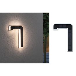 Paulmann LED Au&szlig;en-Wandleuchte &raquo;Solar Hausnummer&laquo; LED-Modul 1 Stk. Warmwei&szlig; LED-Modul, Hausnummern, Buchstaben w&auml;hlbar, Akku wechselbar schwarz 1, H: 23cm, 1 