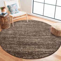Sanat Teppich &raquo;Oslo, auch als L&auml;ufer und in Rund&laquo; rund 10 mm H&ouml;he meliert robuster Kurzflor, Wohnzimmer, Schlafzimmer, auch als L&auml;ufer braun Kunstfaser &Oslash; 