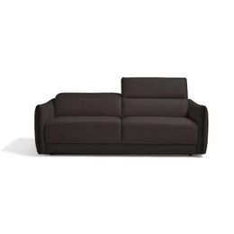 Egoitaliano Schlafsofa &raquo;FOX, Made in Italy-Designsofa mit Dauerschlaffunktion,Breite 216 cm&laquo; Schlafsofa aus Echtleder Bull mit verstellbaren Kopfst&uuml;tzen braun 