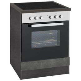 KOCHSTATION Herdumbauschrank &raquo;KS-Tulsa&laquo; 60 cm breit, f&uuml;r Einbau-Herdset grau grafit, B/H/T: 60cm x 85cm x 60cm