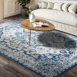 Villeroy & Boch Teppich &raquo;Gabrielle&laquo; rechteckig 11 mm H&ouml;he Orientalisch, Wohnzimmer, Schlafzimmer, Klassisch, Kurzflor, Weich blau Polypropylen B : 200cm 1 Stk., 11mm,