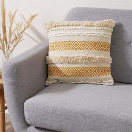ANDIAMO Dekokissen &raquo;Livia&laquo; Ethnomuster, gestreift, Kissenh&uuml;lle mit F&uuml;llung, eckig, 45x45 cm beige Obermaterial: 100% Baumwolle B/L: 45cm x 45cm, 1 Stk.